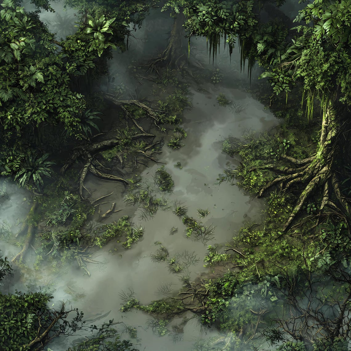 10 Swamp Battle Maps 3, Dnd Battle Map, Pathfinder, D&D, Battlemap ...