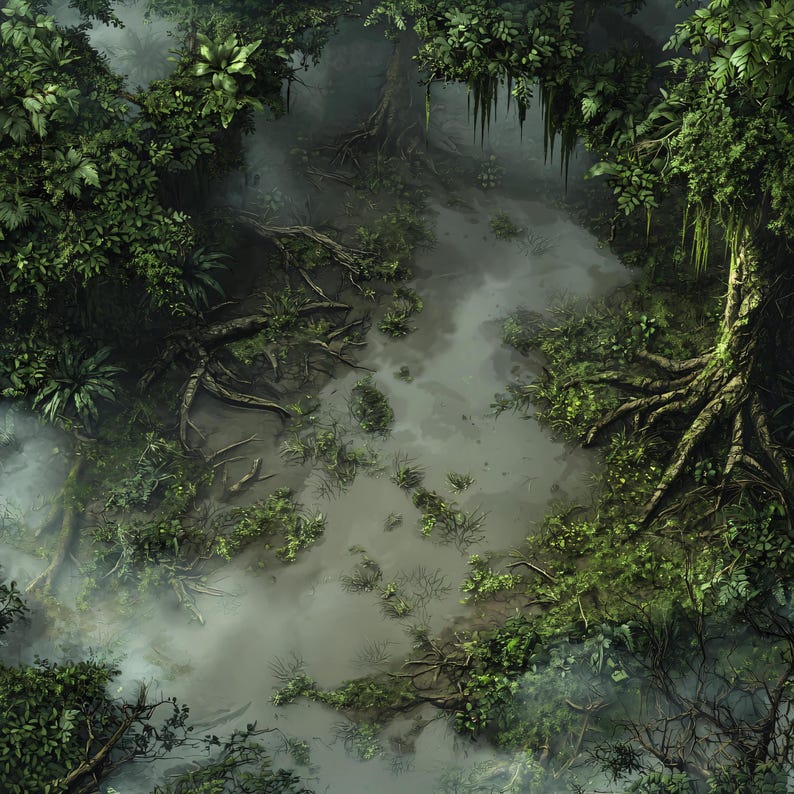 10 Swamp Battle Maps 3, Dnd Battle Map, Pathfinder, D&D, Battlemap ...