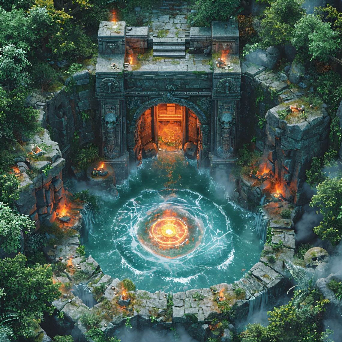 11 Water Temple Battle Maps, Golden Temple, Dnd Battle Map, Pathfinder ...