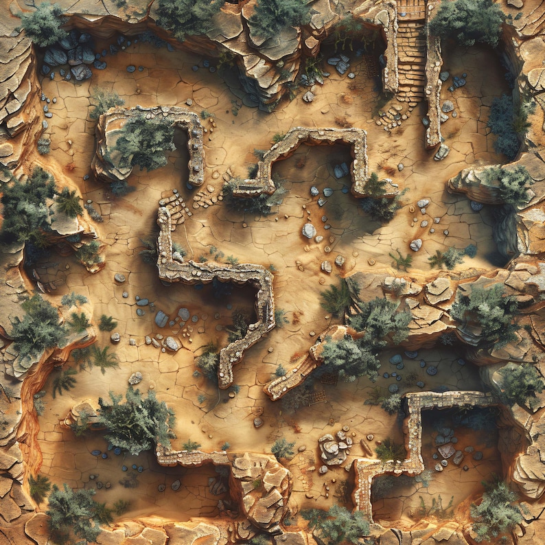 10 Desert Ruins Battle Maps, Dnd Battle Map, Pathfinder, D&D, Battlemap ...