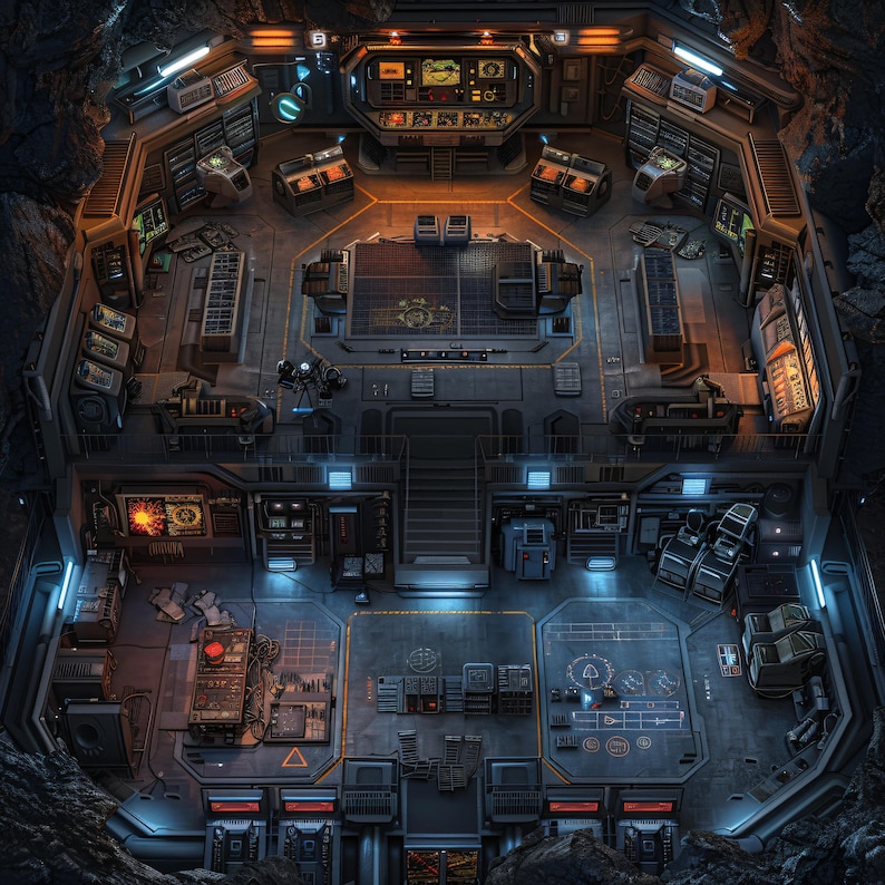 10 Cyberpunk Spaceport Battlemaps, Sci Fi, Dnd Battle Map, Cyberpunk, D ...