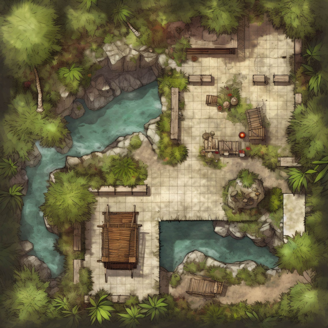 10 Hideout Battle Maps, Dnd Battle Map, Pathfinder, D&D, Battlemap ...