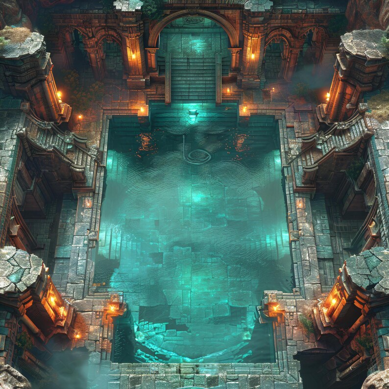 10 Serene Temple Battlemaps, Pathfinder, D&D, Battlemap, Dungeons and ...