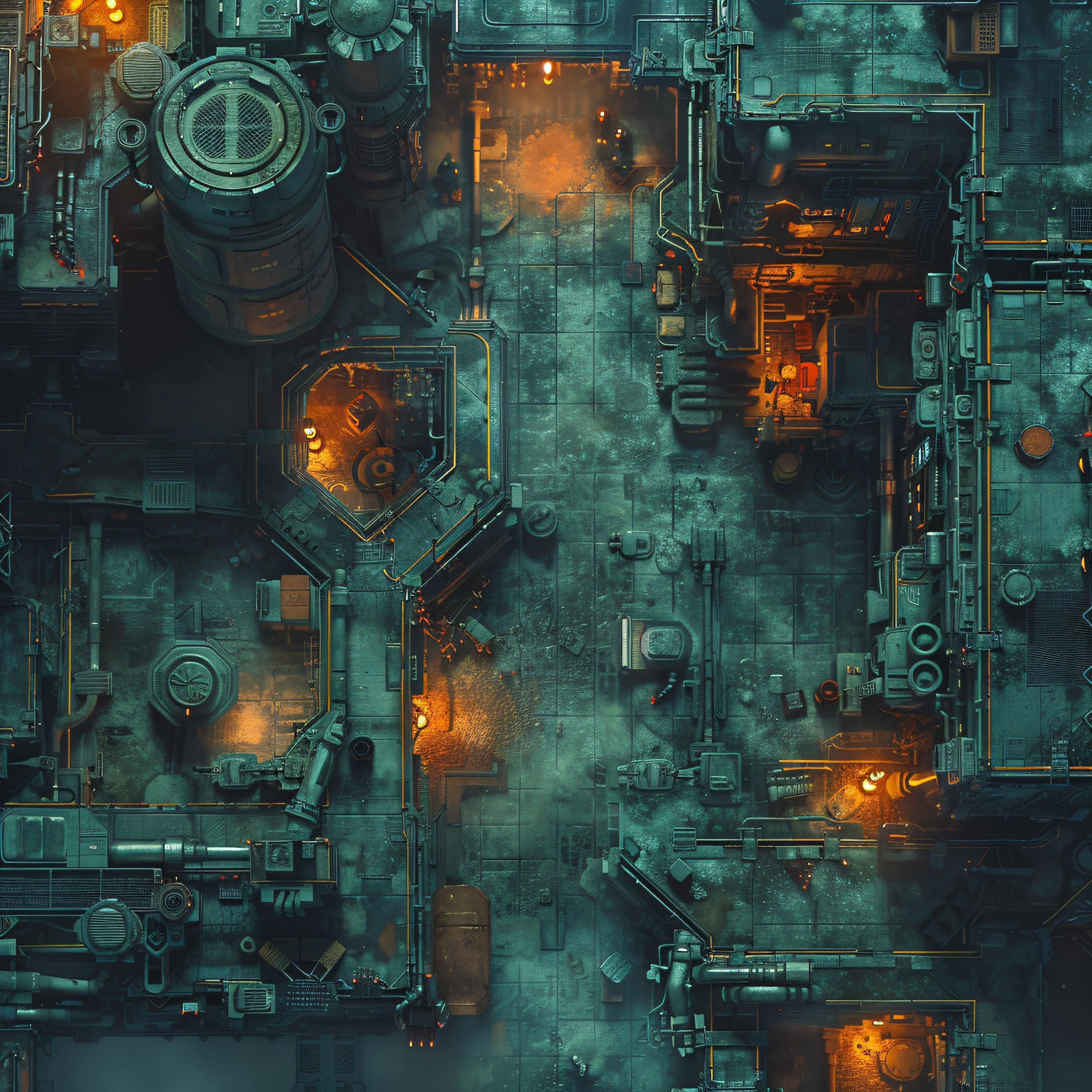 10 Cyberpunk Rooftop Battlemaps, Sci Fi, Dnd Battle Map, Cyberpunk, D&D ...