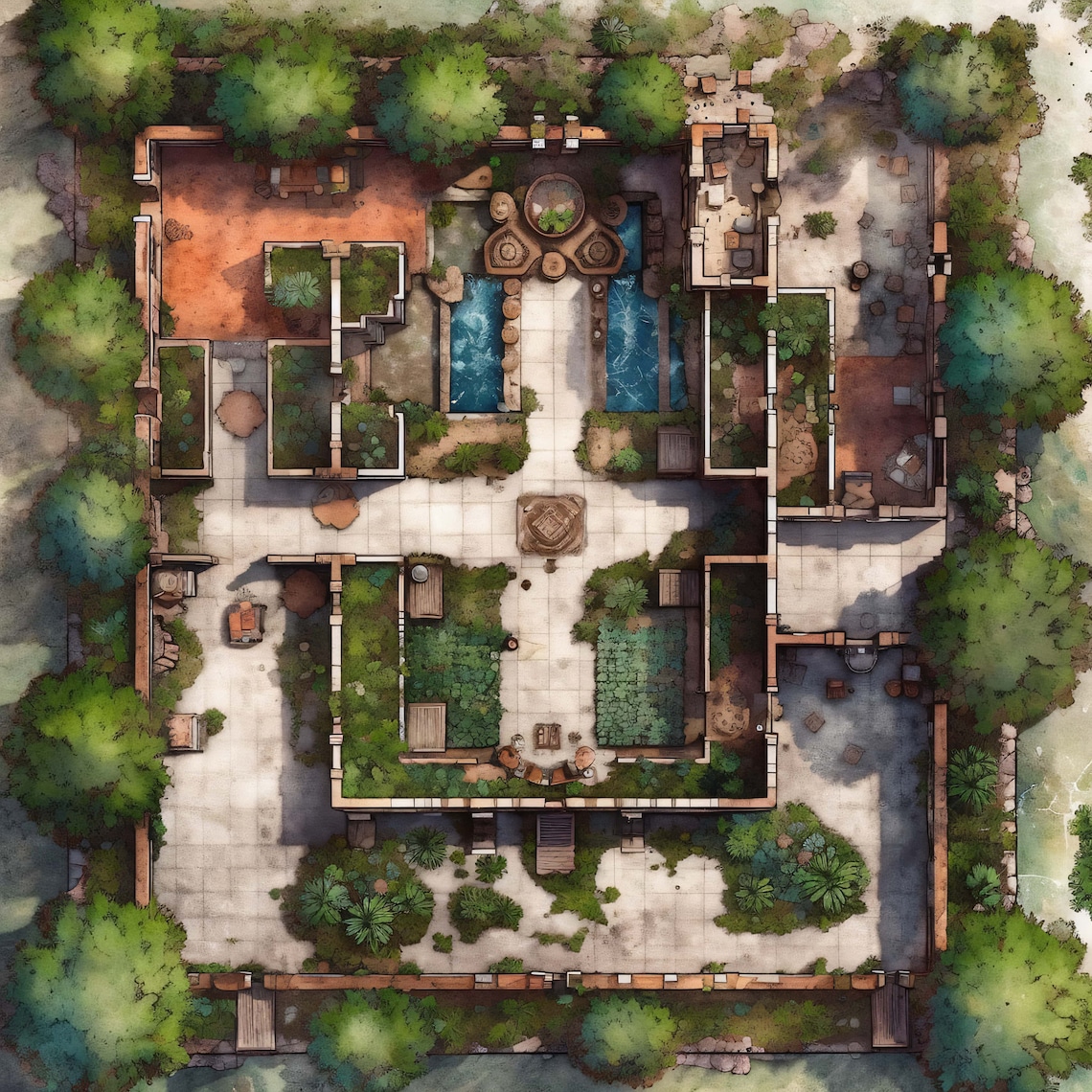 10 Ruins Battle Maps, Dnd Battle Map, Pathfinder, D&D, Battlemap ...