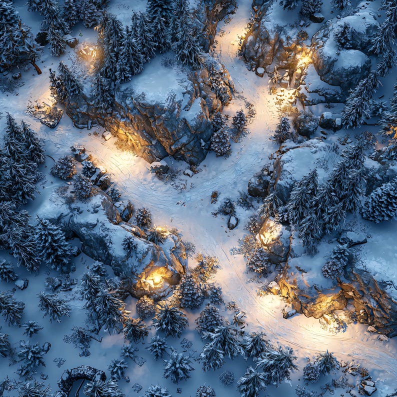 10 Frozen Landscape Battle Maps, Dnd Battlemap, Pathfinder, D&D ...