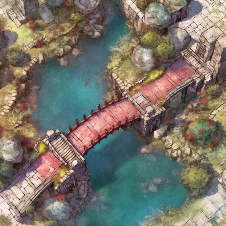 10 River Bridge Battle Maps Dnd Battle Map Pathfinder D&D - Etsy