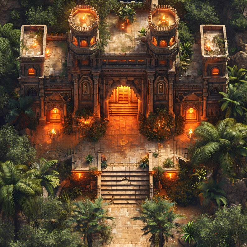 10 Jungle Palace Battle Maps, Dnd, Pathfinder, D&D, Battlemap, Dungeons ...
