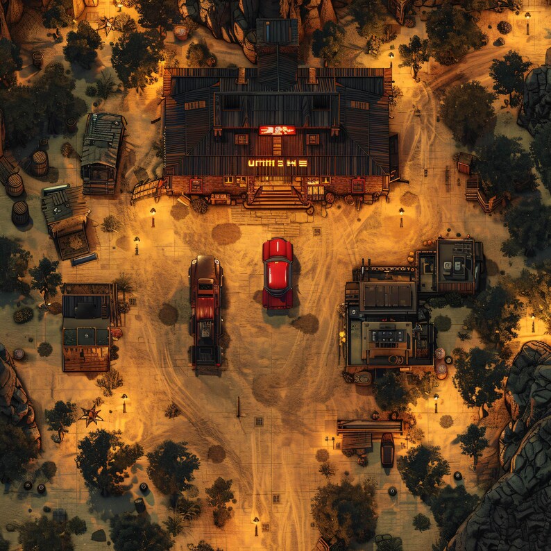 10 Cyberpunk Rural Battlemaps, Sci Fi, Cyberpunk, D&D, Shadowrun ...