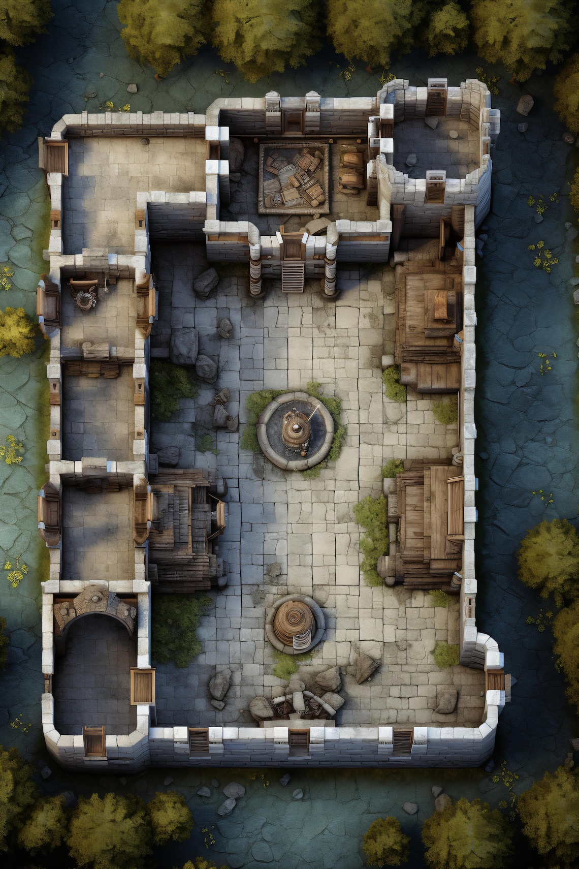 13 Castle Battle Maps, Dnd Battle Map, Pathfinder, D&D, Battlemap ...