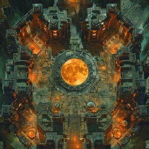 10 Cyberpunk Temple Battlemaps, Sci Fi, Dnd Battle Map, Cyberpunk, D&D ...