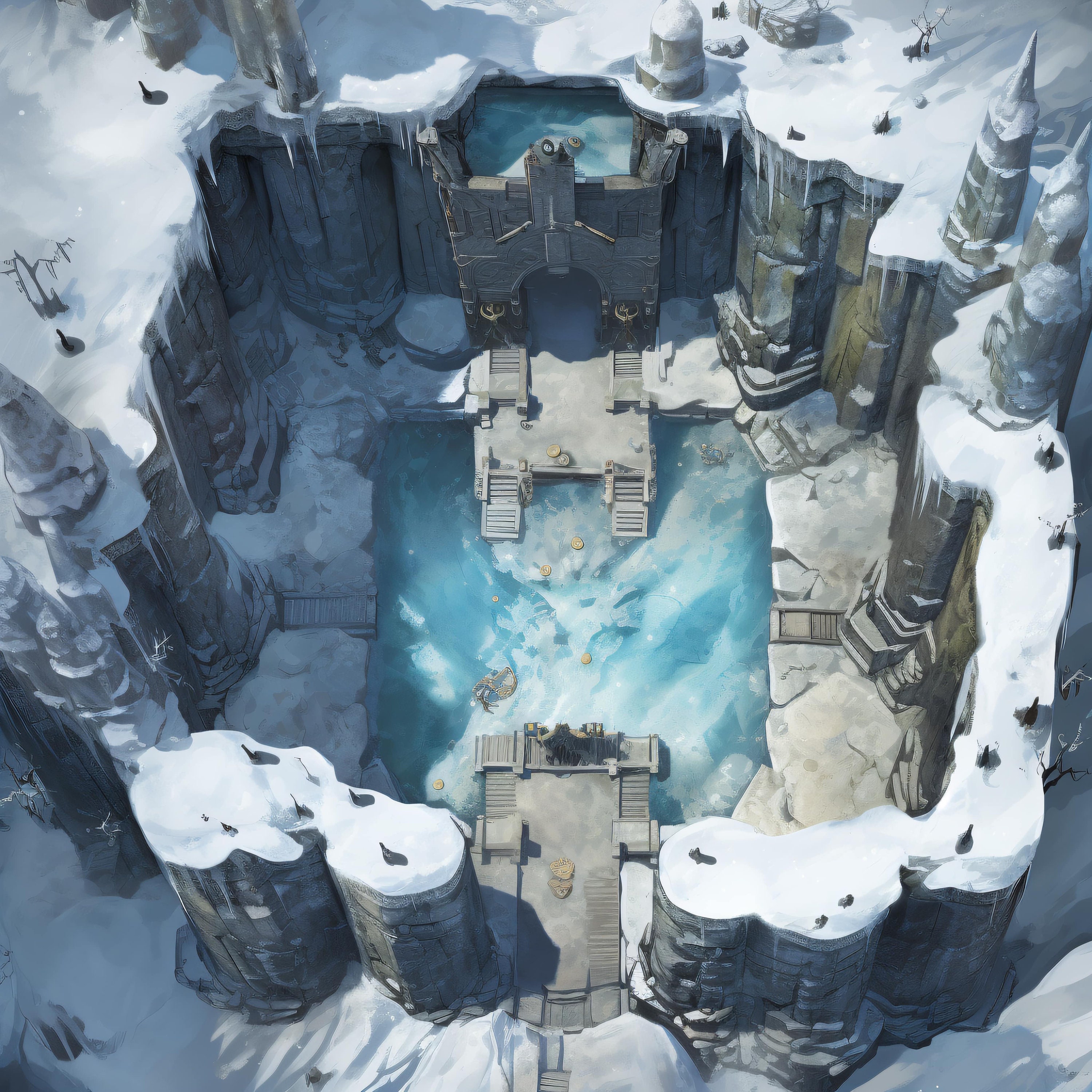 15 Arctic Forest / Ruins Battlemaps, Dnd Battle Map, Pathfinder ...