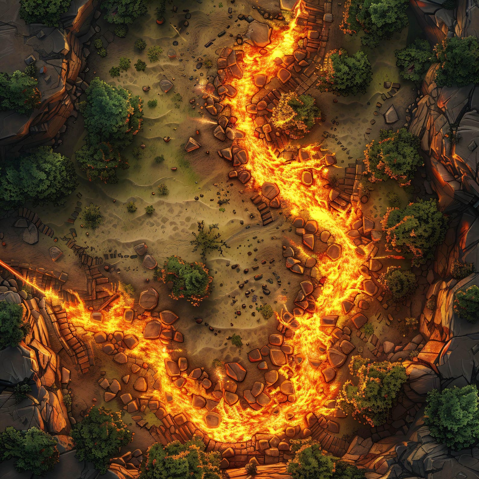 10 Volcano / Fire Battle Maps, Dnd Battlemap, Pathfinder, D&D, Dungeons ...