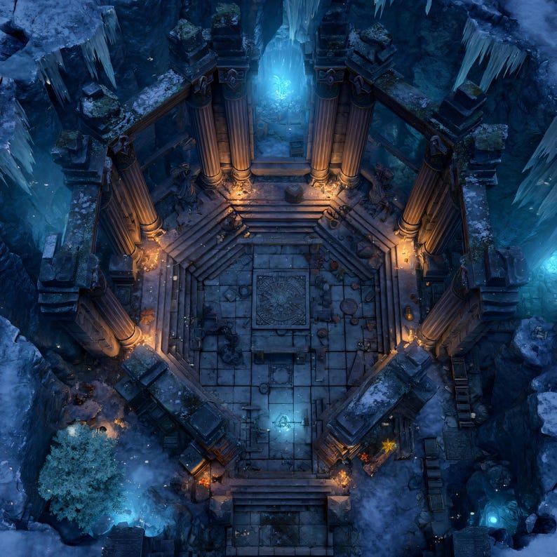 10 Gridless Ice Castle Battle Maps | VTT Pack for Dnd, Pathfinder ...
