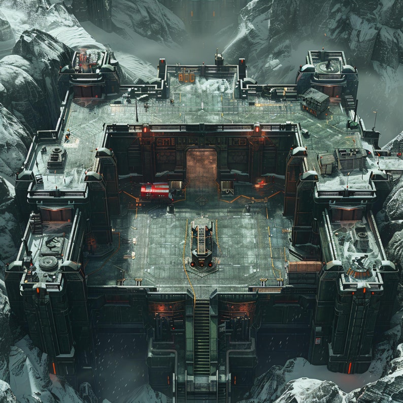 10 Cyberpunk Spaceport Battlemaps, Sci Fi, Dnd Battle Map, Cyberpunk, D ...