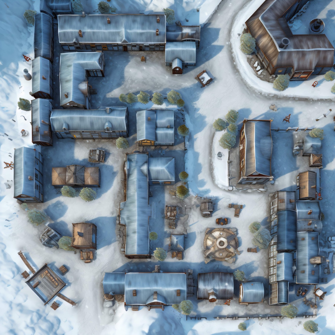10 Gridless Arctic Town / Camp Battle Maps | VTT Pack for Dnd ...