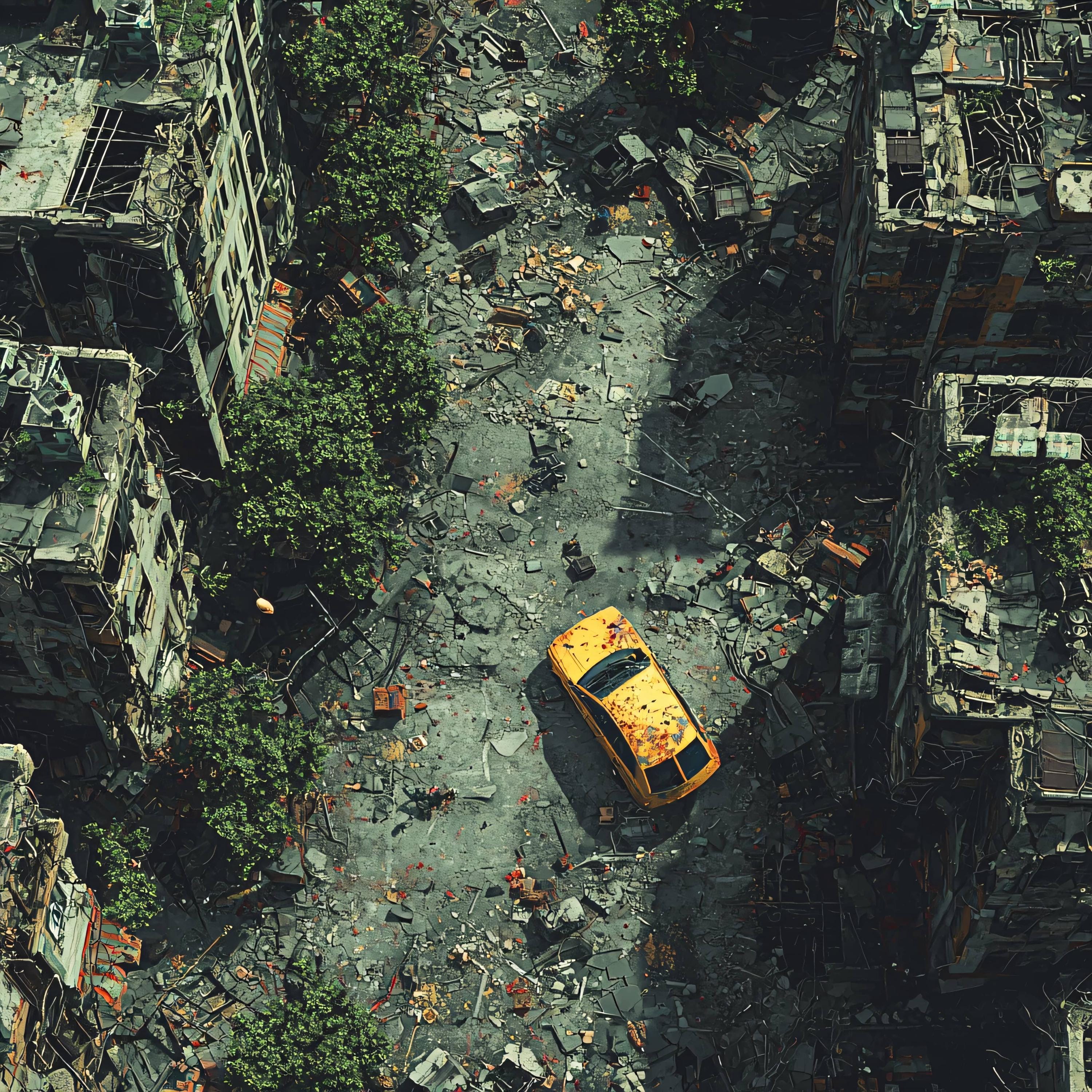 10 Cyberpunk Ruined City Battlemaps, Battle Map, Sci Fi, Cyberpunk, D&D ...