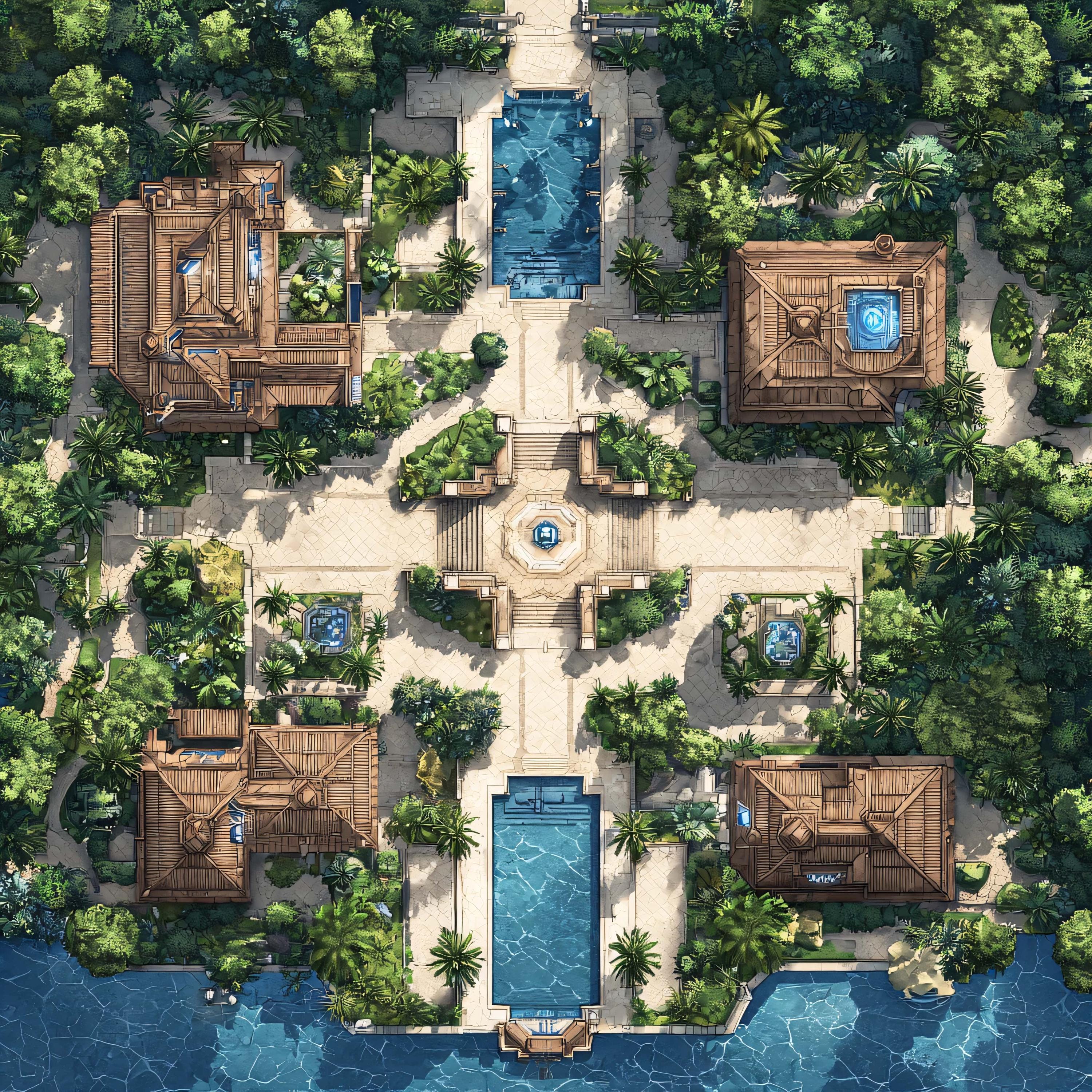 10 Cyberpunk Coast Battlemaps, Sci Fi, Dnd Battlemap, Cyberpunk, D&D ...