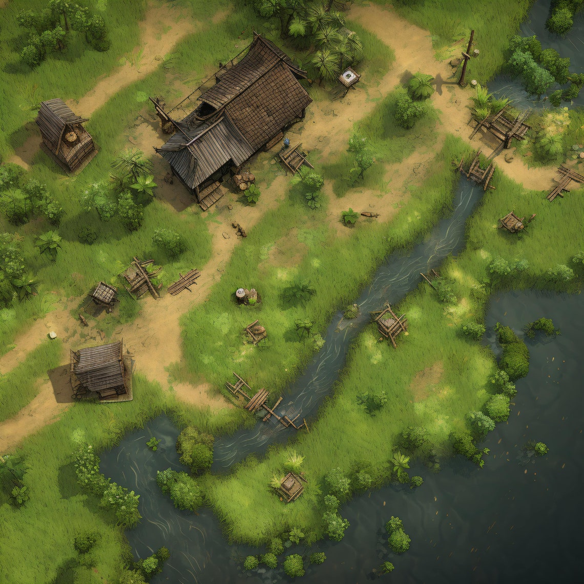 10 Swamp Battle Maps, Dnd Battle Map, Pathfinder, D&D, Battlemap ...