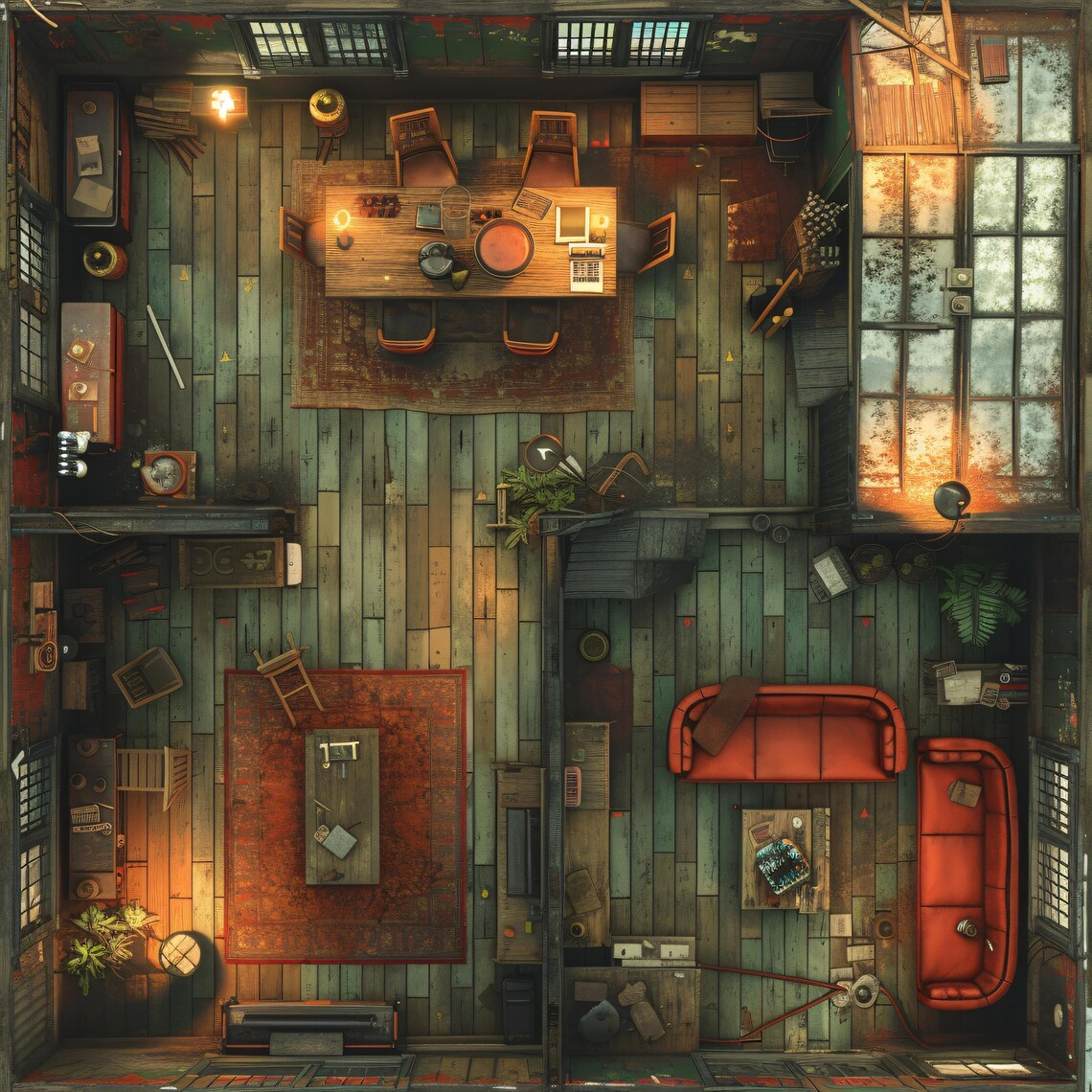 10 Cyberpunk Shanty/slums Battlemaps, Sci Fi, Cyberpunk, D&D, Shadowrun ...