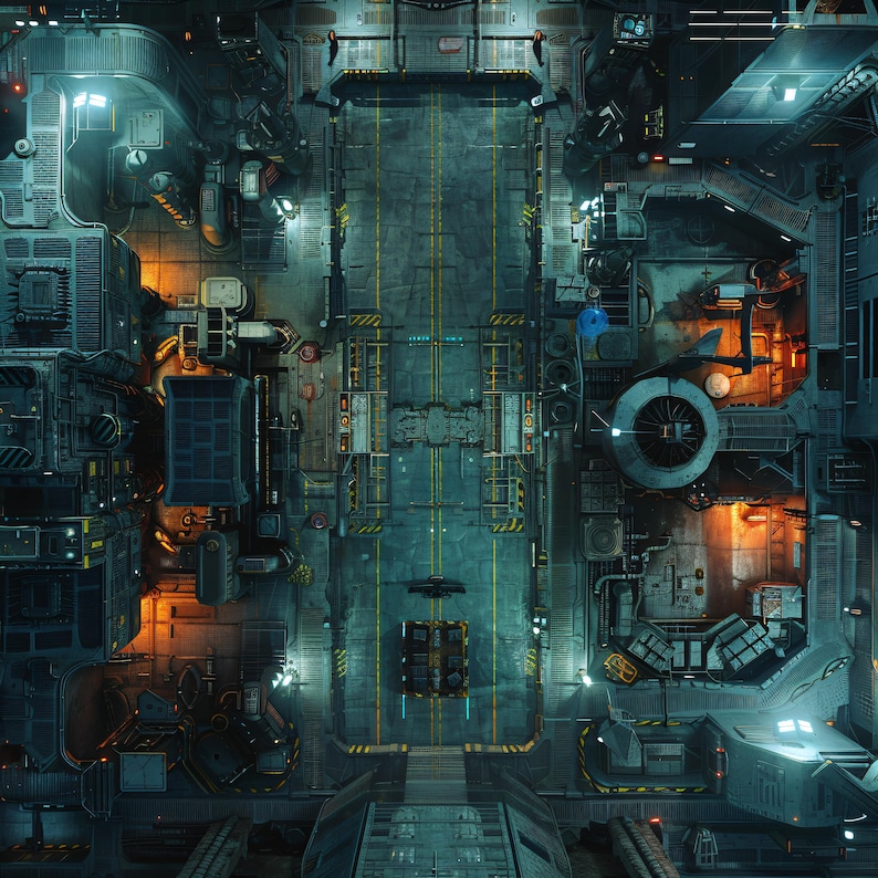 10 Cyberpunk Spaceship Battlemaps, Sci Fi, Cyberpunk, D&D, Shadowrun ...