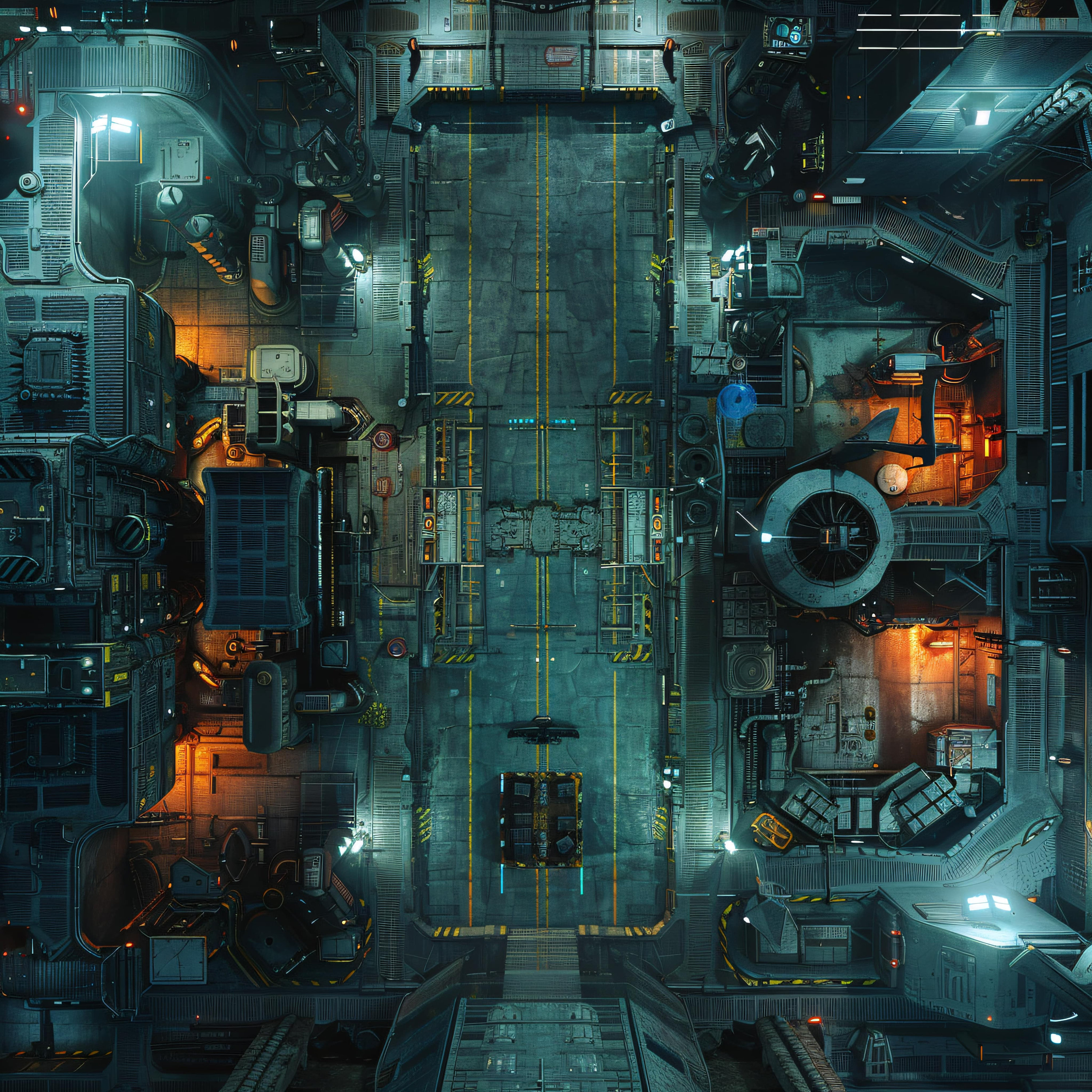 10 Cyberpunk Spaceship Battlemaps, Sci Fi, Cyberpunk, D&D, Shadowrun ...