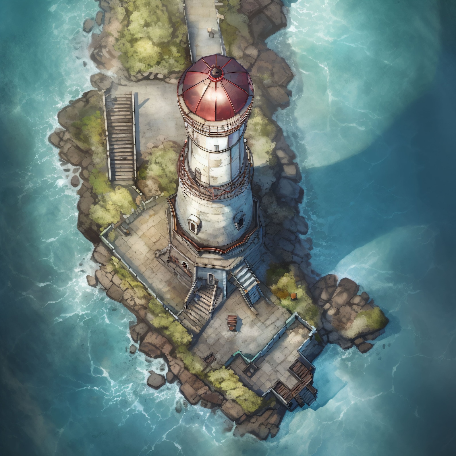 Lighthouses, 2 Dnd Battle Map, Pathfinder, D&D, Battlemap, Dungeons and ...