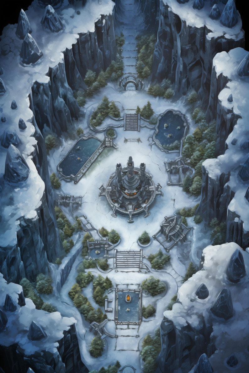 15 Arctic Forest / Ruins Battlemaps, Dnd Battle Map, Pathfinder ...