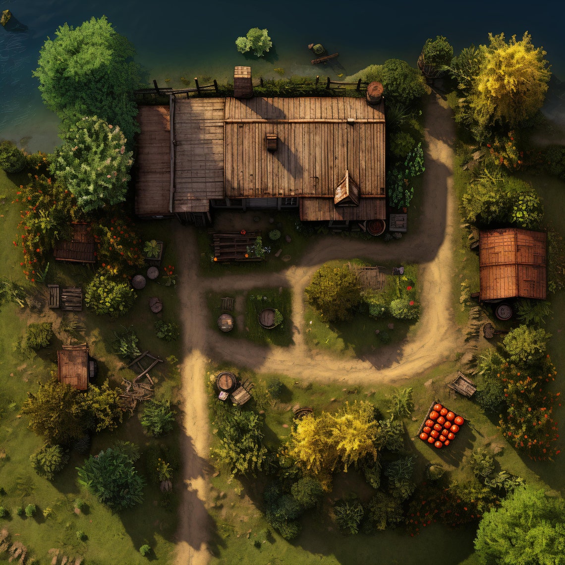 10 Farm Battle Maps 2, Dnd Battle Map, Pathfinder, D&D, Battlemap ...