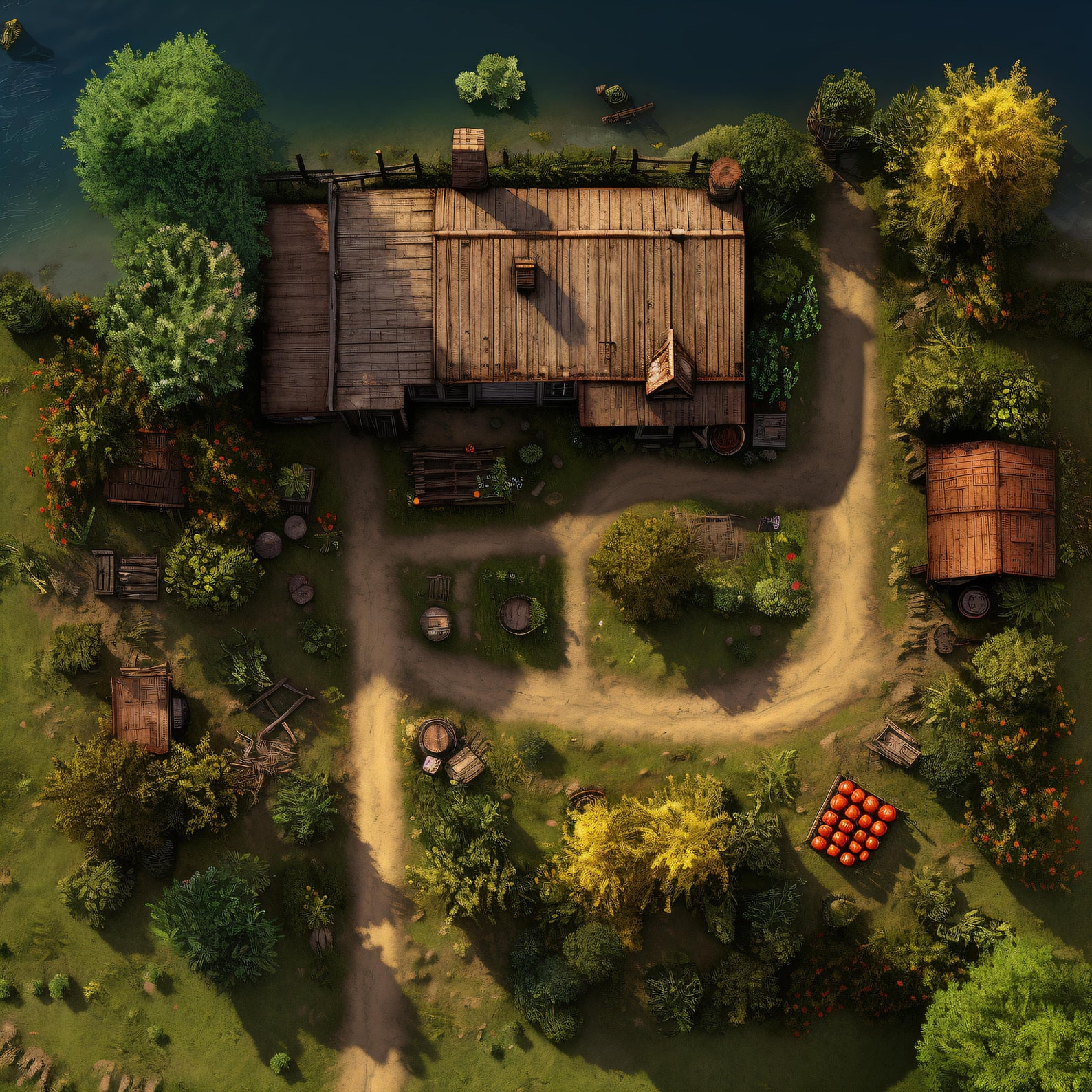 10 Farm Battle Maps 2, Dnd Battle Map, Pathfinder, D&D, Battlemap ...