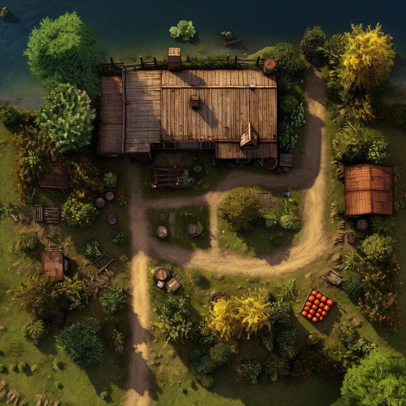 10 Farm Battle Maps 2, Dnd Battle Map, Pathfinder, D&D, Battlemap ...