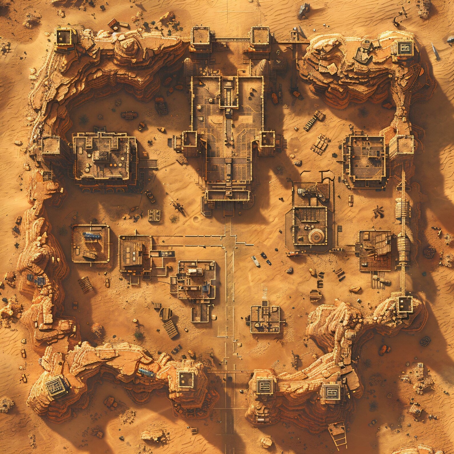 10 Cyberpunk Outlands Battlemaps, Sci Fi, Dnd Battle Map, Cyberpunk, D ...