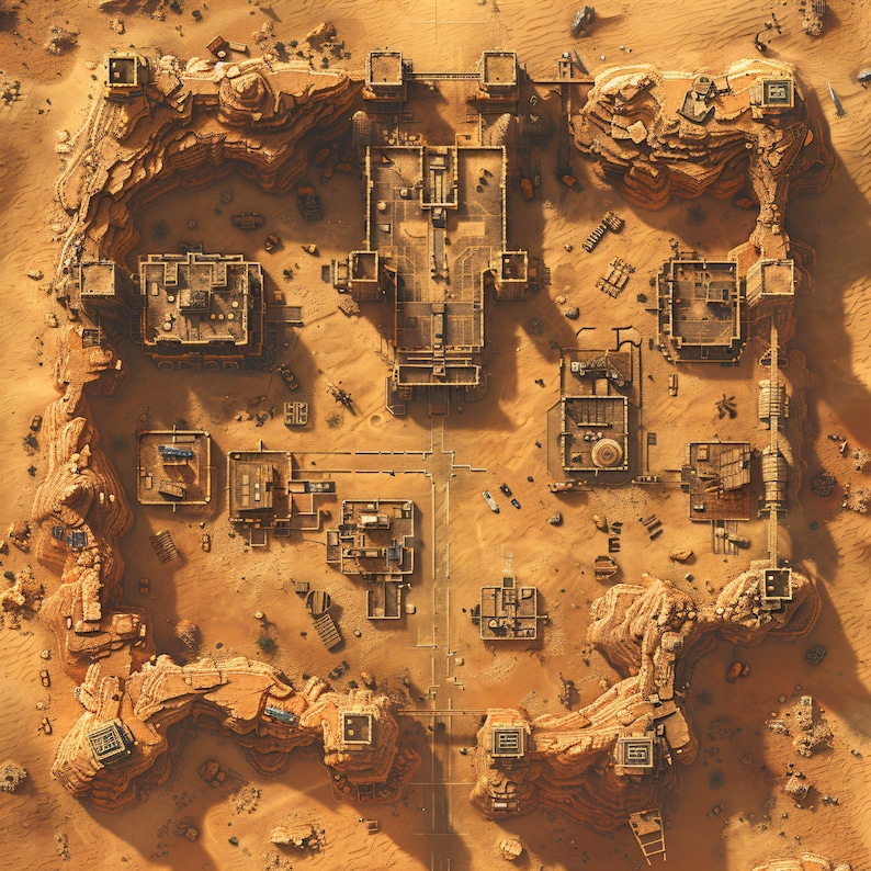 10 Cyberpunk Outlands Battlemaps, Sci Fi, Dnd Battle Map, Cyberpunk, D ...