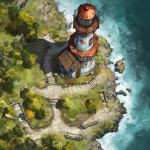 Lighthouses, 2 Dnd Battle Map, Pathfinder, D&D, Battlemap, Dungeons and ...