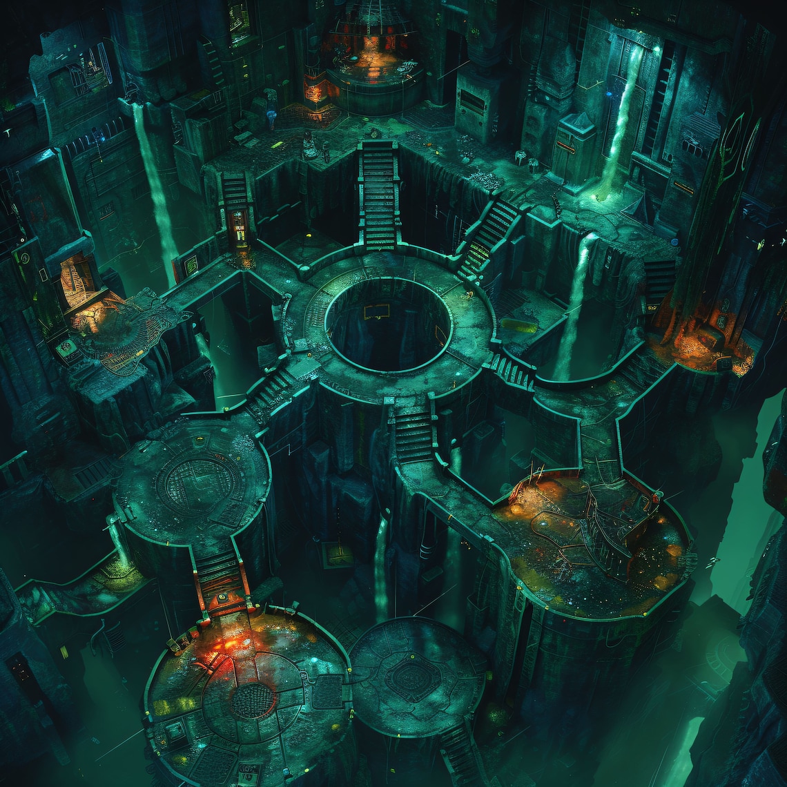 10 Cyberpunk Utilities Battlemaps, Sci Fi, Dnd Battle Map, Cyberpunk, D ...