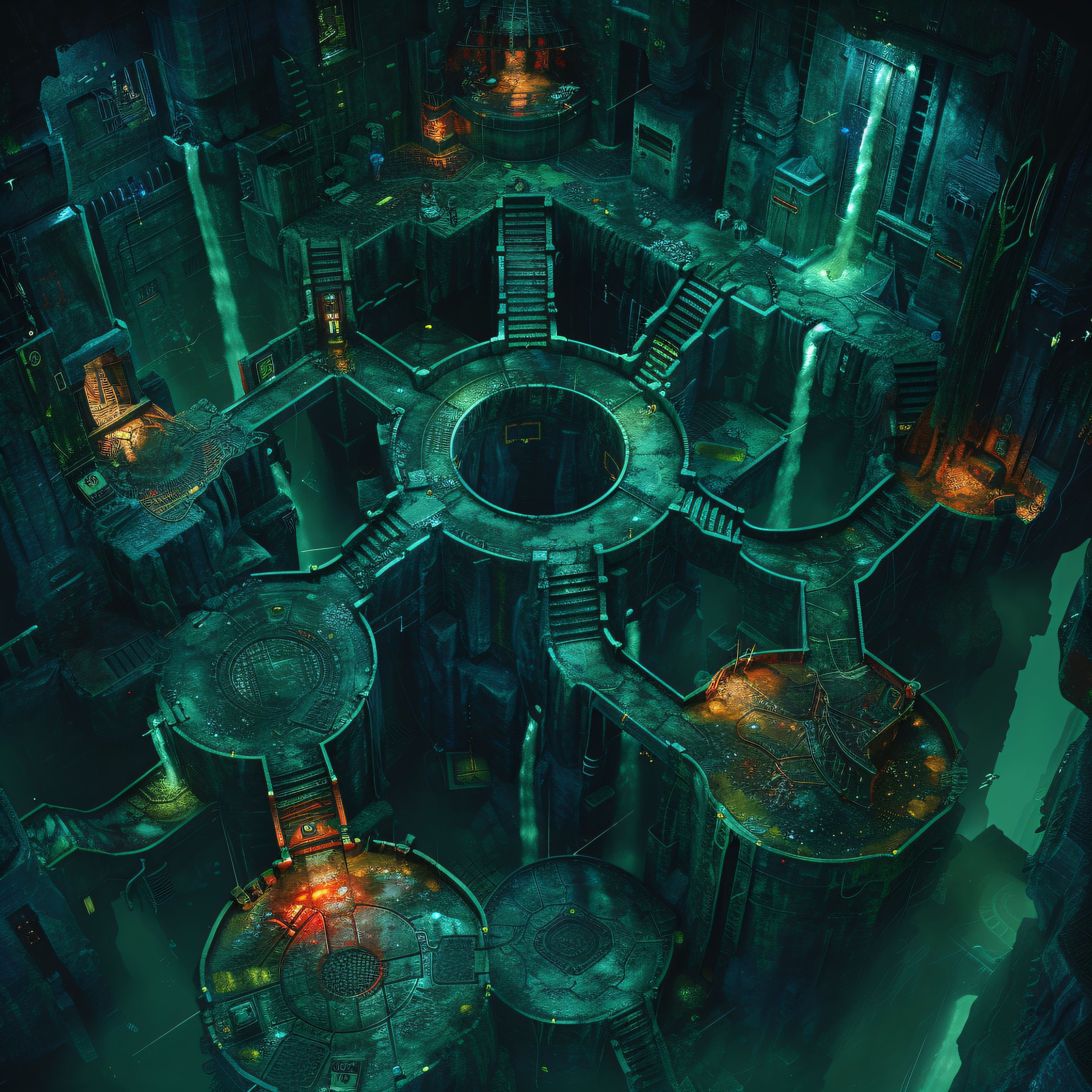 10 Cyberpunk Utilities Battlemaps, Sci Fi, Dnd Battle Map, Cyberpunk, D ...