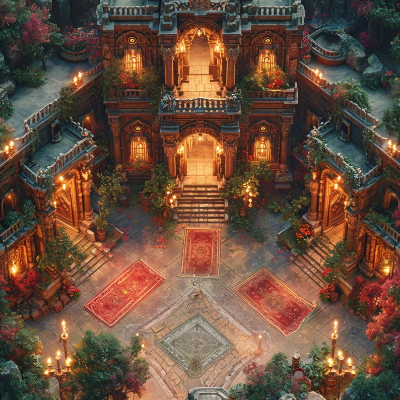 10 Jungle Palace Battle Maps, Dnd, Pathfinder, D&D, Battlemap, Dungeons ...