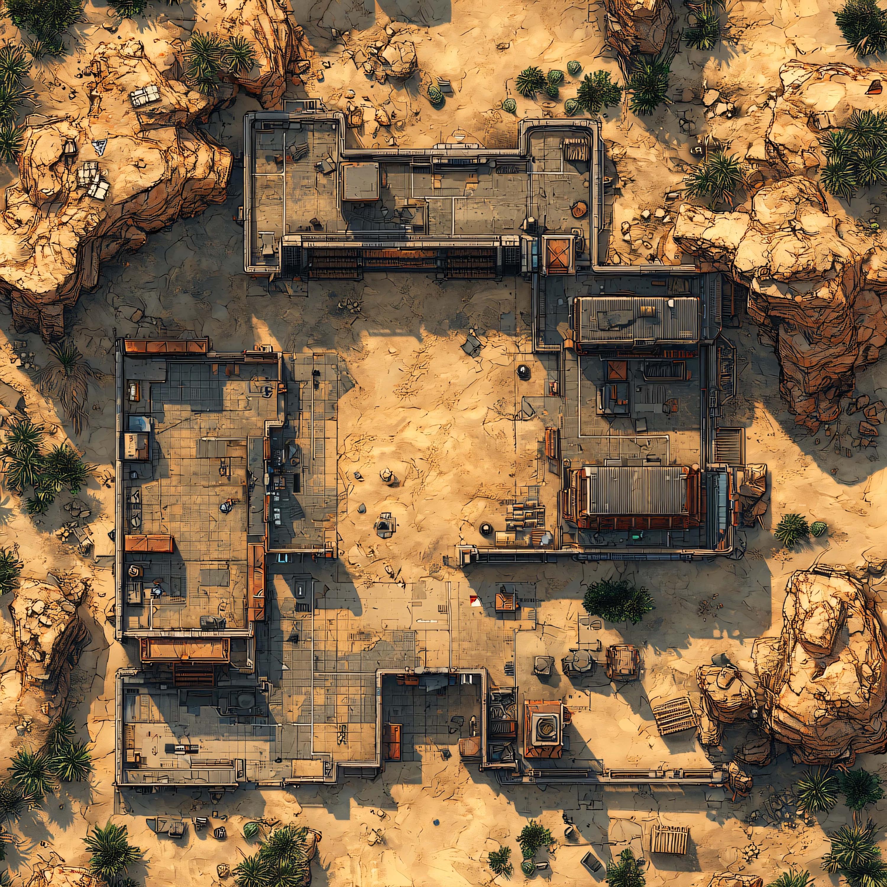 10 Cyberpunk Desert Battlemaps, Sci Fi, Dnd Battle Map, Cyberpunk, D&D ...