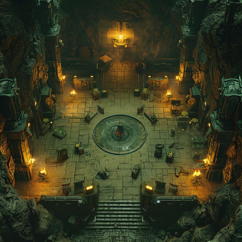 10 Underground Ruins Maps, Pathfinder, D&D, Battlemap, Dungeons and ...