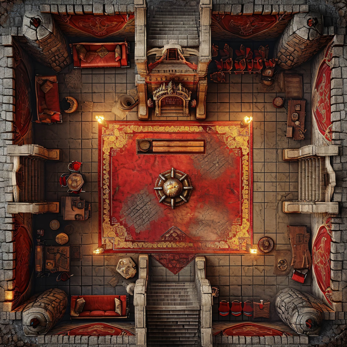 10 Opulent Castle Interior Battle Maps, Dnd Battle Map, Pathfinder, D&D ...