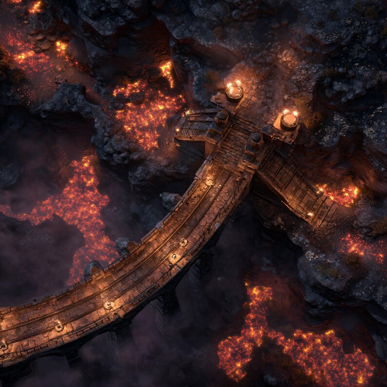 10 Gridless Fire Lands Battle Maps | VTT Pack for Dnd, Pathfinder ...