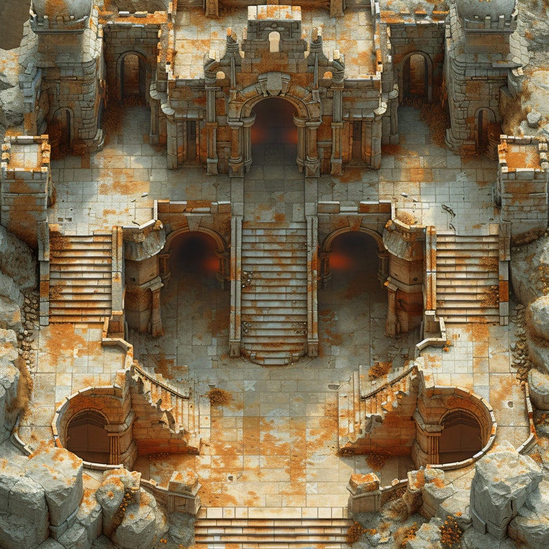 10 Desert Temple Pilgrimage Maps, Pathfinder, D&D, Battlemap, Dungeons ...