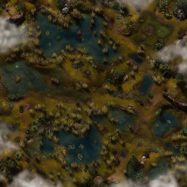10 Swamp Battle Maps 3, Dnd Battle Map, Pathfinder, D&D, Battlemap ...