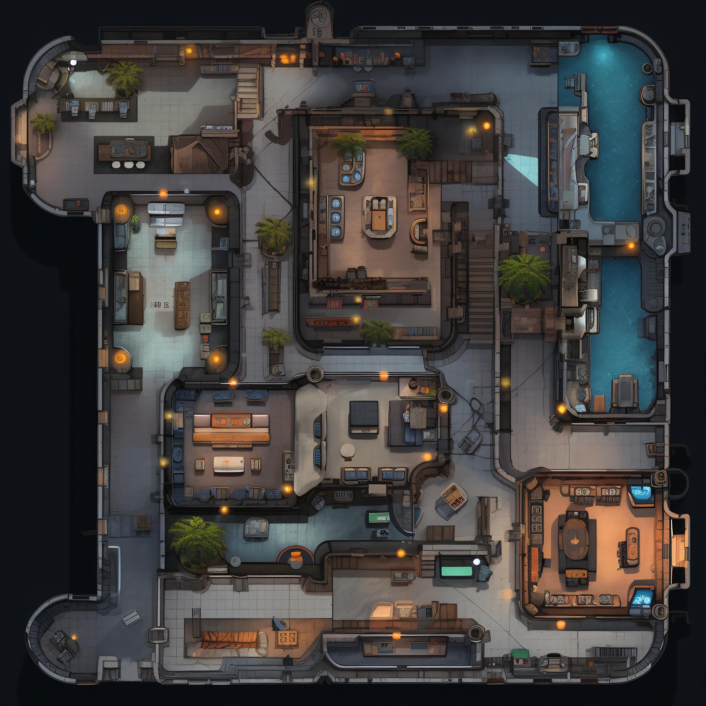 12 Cyberpunk Corpo Office Battlemaps Dnd Battle Map - Etsy