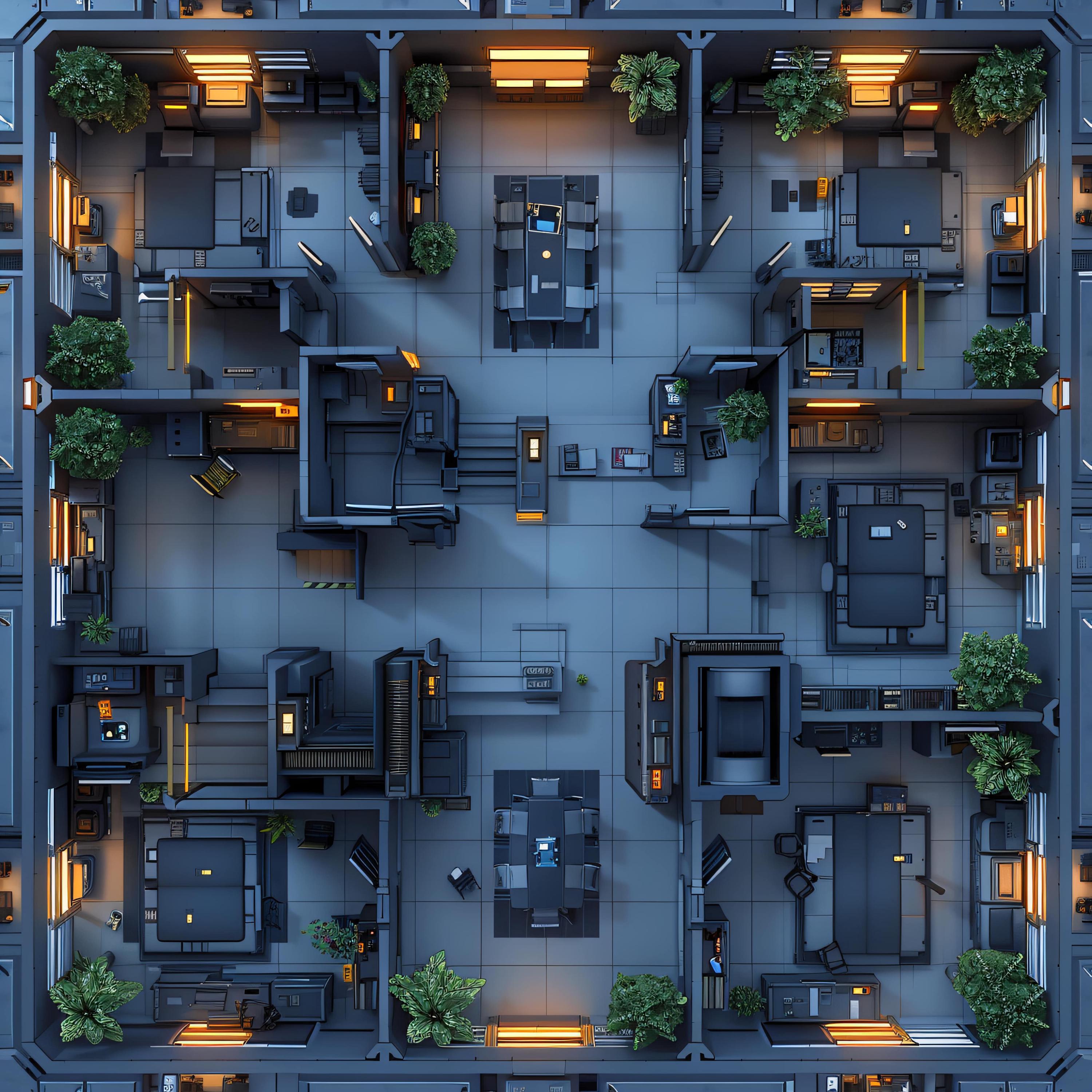 12 Cyberpunk Corpo Office 2 Battlemaps, Sci Fi, Dnd Battle Map ...