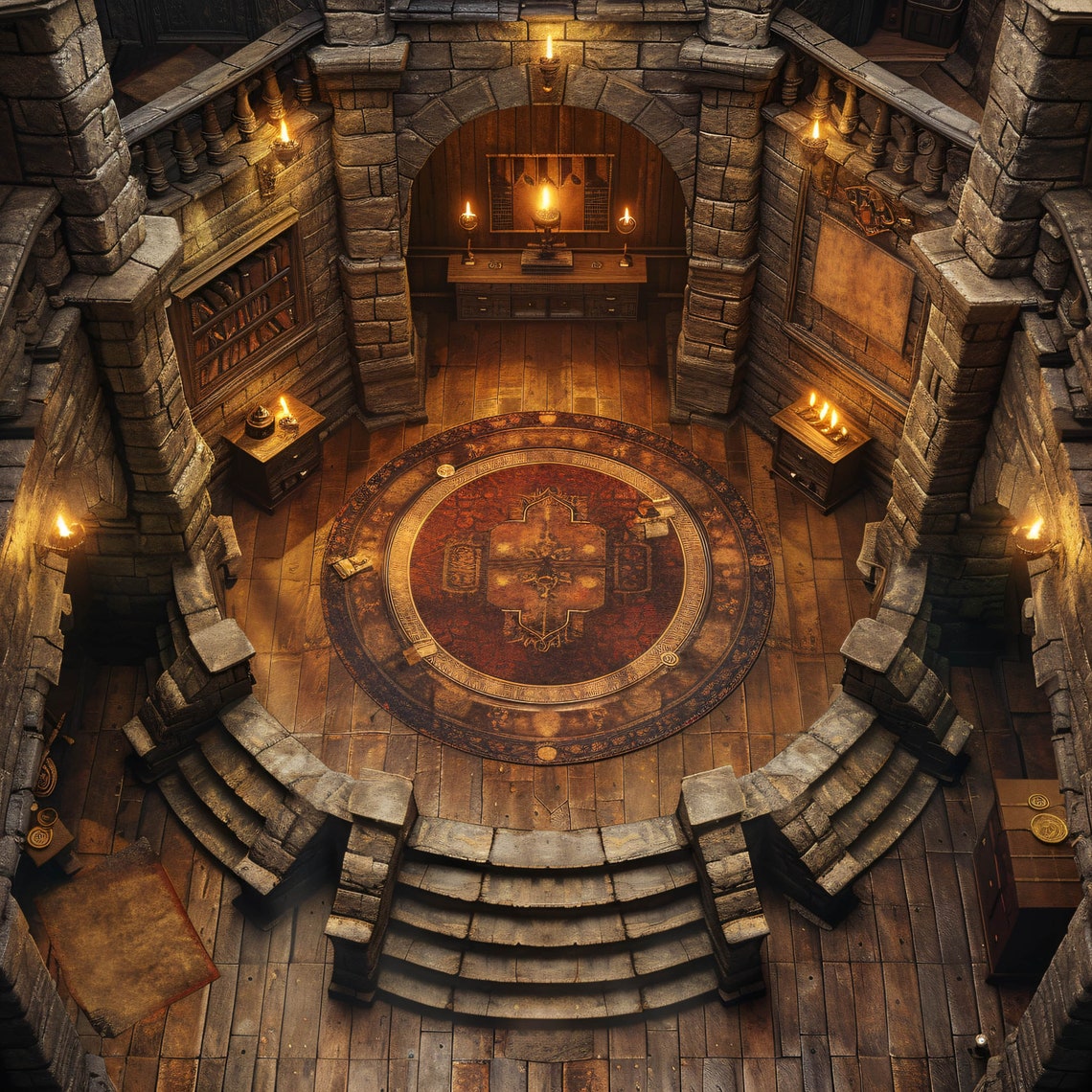 10 Library Battle Maps, Dnd Battlemap, Pathfinder, D&D, Dungeons and ...