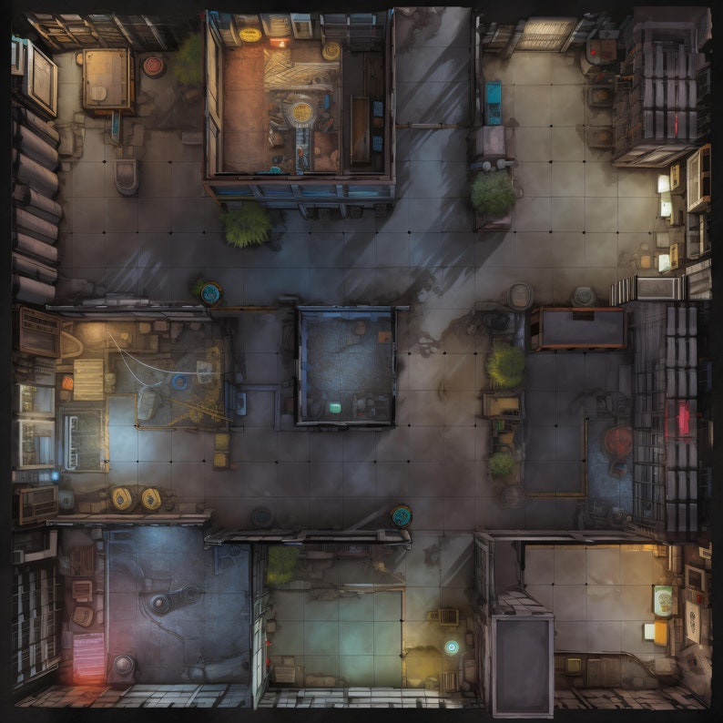 10 Cyberpunk Battlemaps Dnd Battle Map Cyberpunk D&D - Etsy
