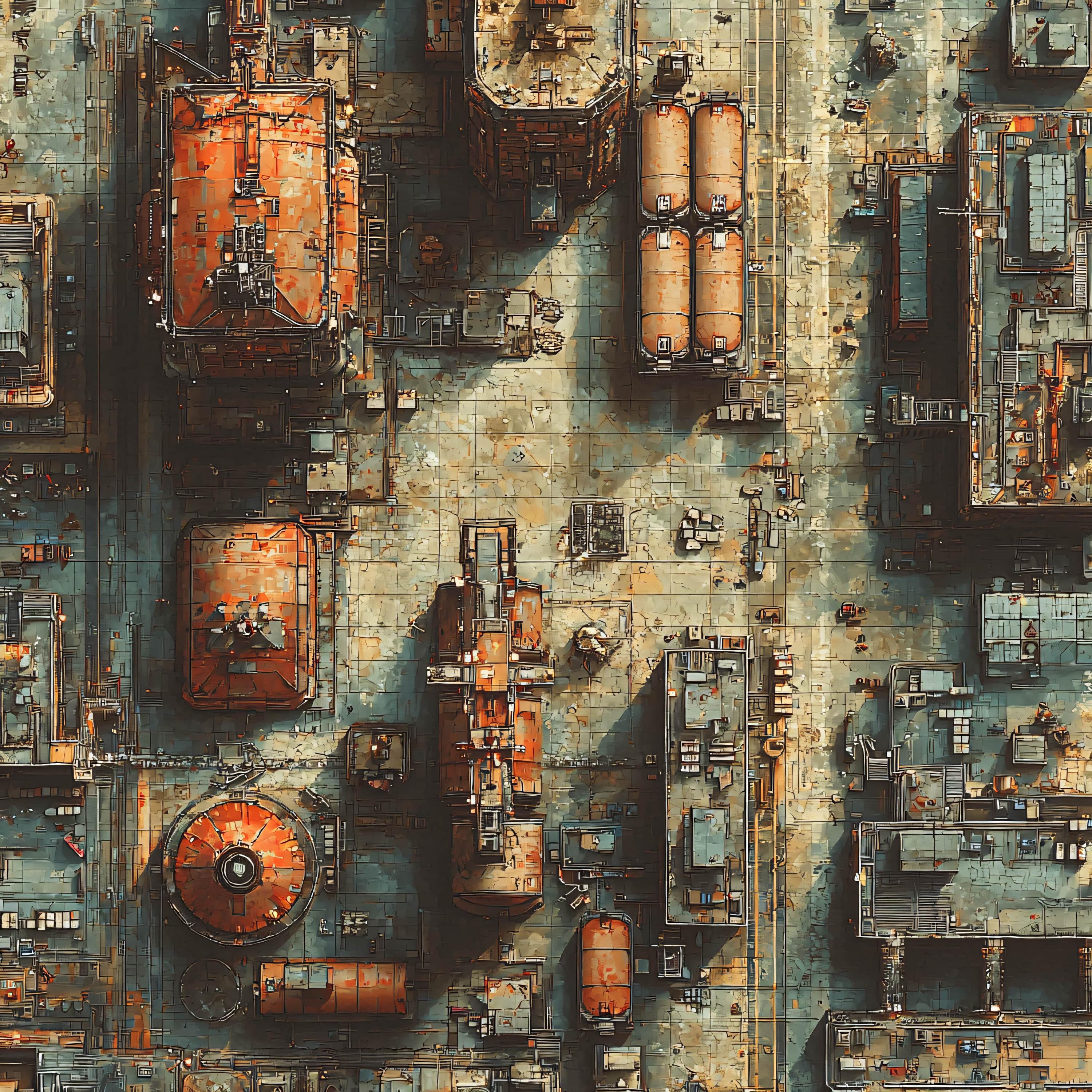 10 Cyberpunk Industry Ruins Battlemaps, Sci Fi, Cyberpunk, Battle Map ...
