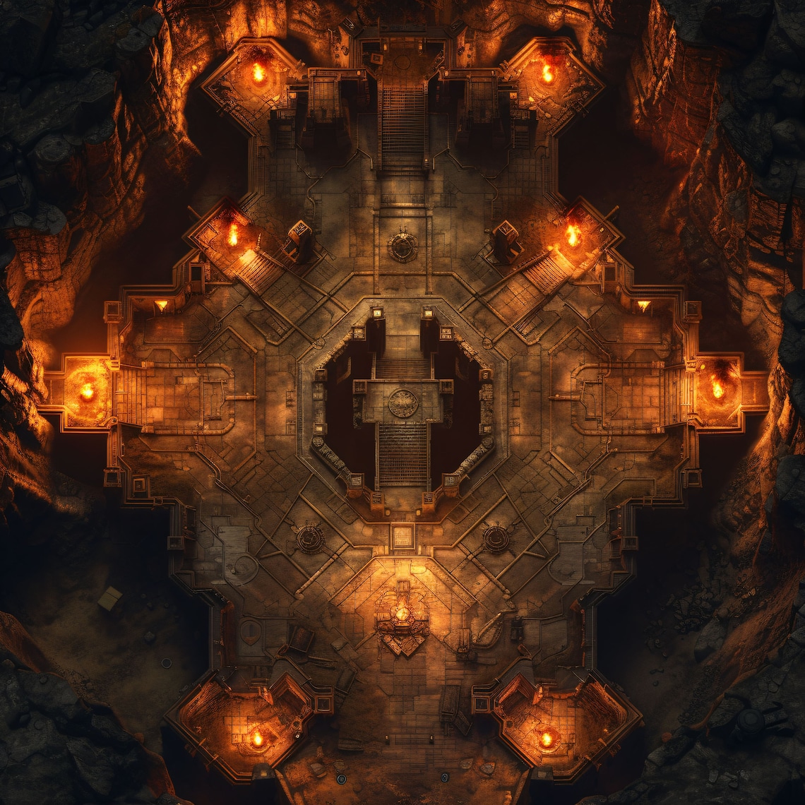 10 Underground Ruins Maps, Pathfinder, D&D, Battlemap, Dungeons and ...