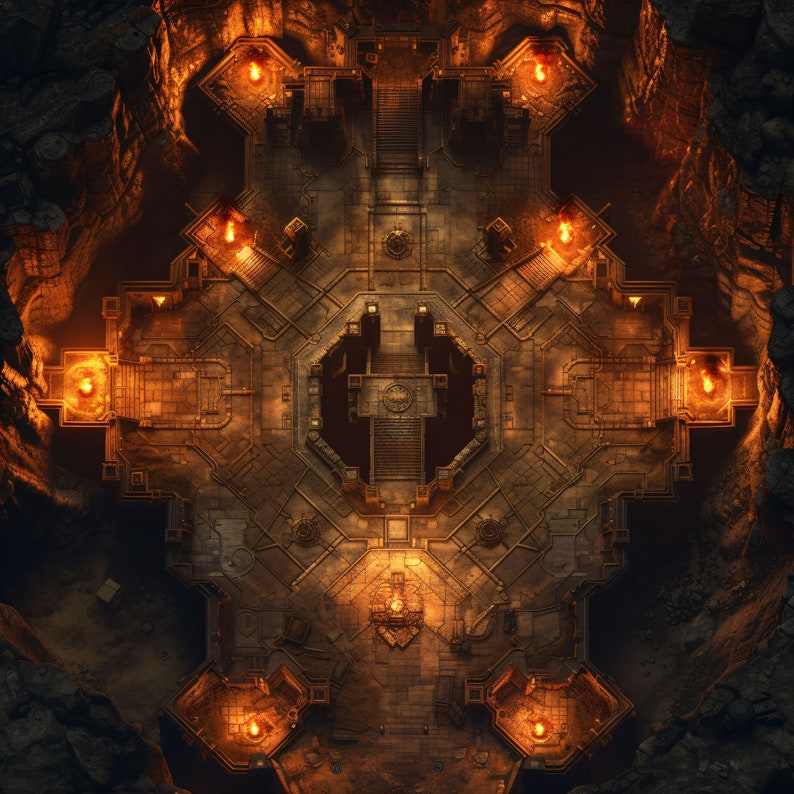 10 Underground Ruins Maps, Pathfinder, D&D, Battlemap, Dungeons and ...